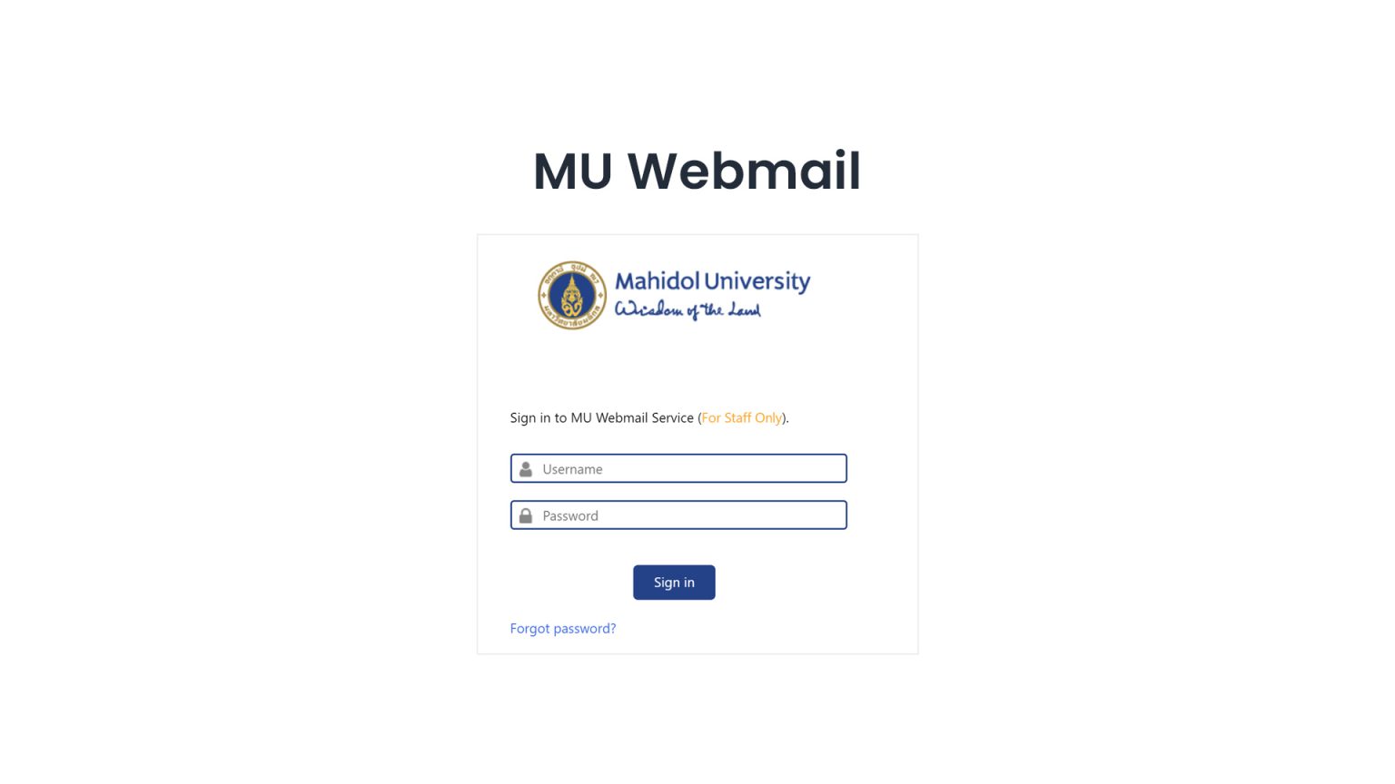 MU Webmail – Faculty of ICT, Mahidol U.