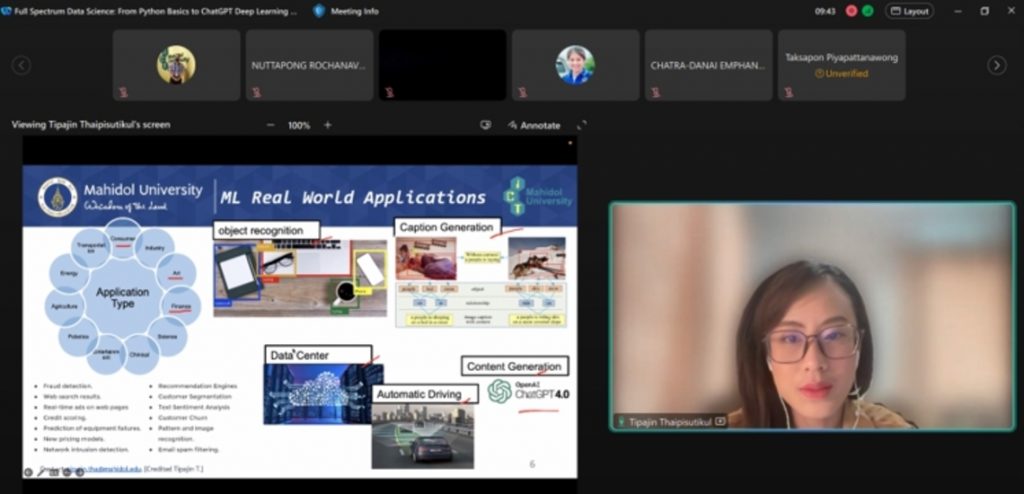 ICT Mahidol organized the workshop “Full Spectrum Data Science: From Python Basics to ChatGPT ...